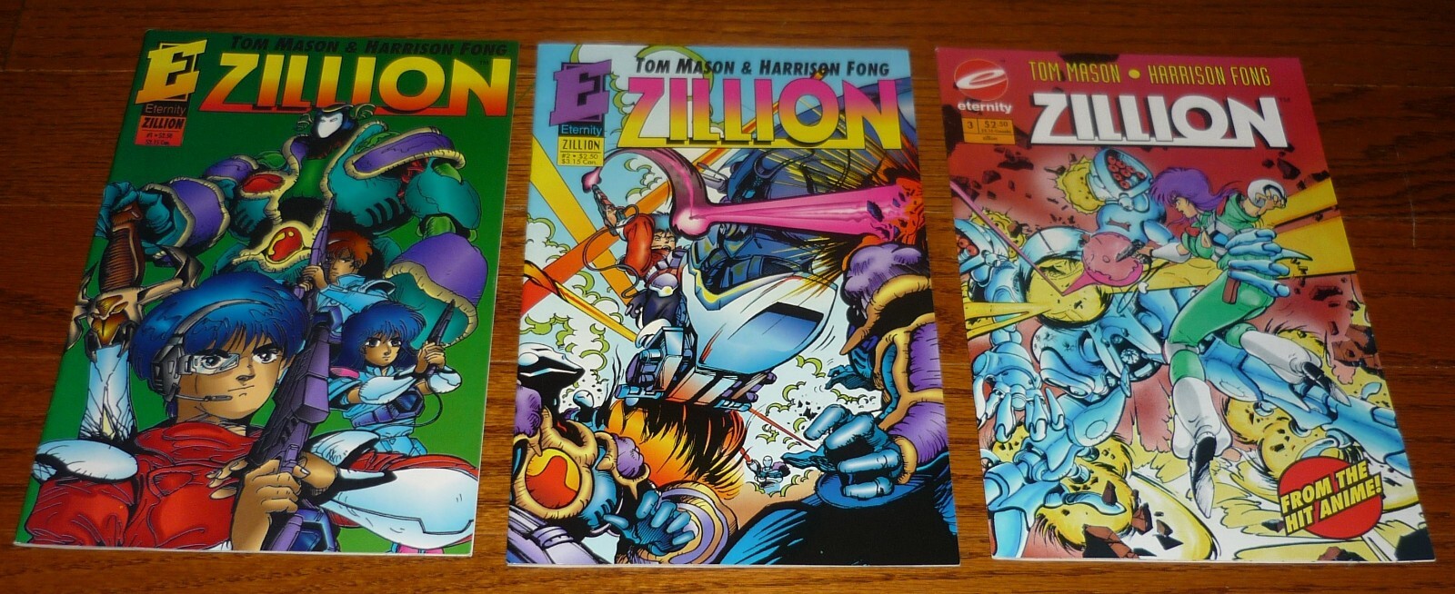 Zillion comics # 1, 2, 3, MANGA, 1993, Eternity/Malibu, English ...