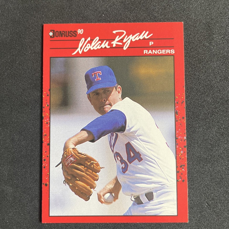 Nolan Ryan Rare Error Card 1990 Donruss Baseball 166 Texas Rangers Dot ...