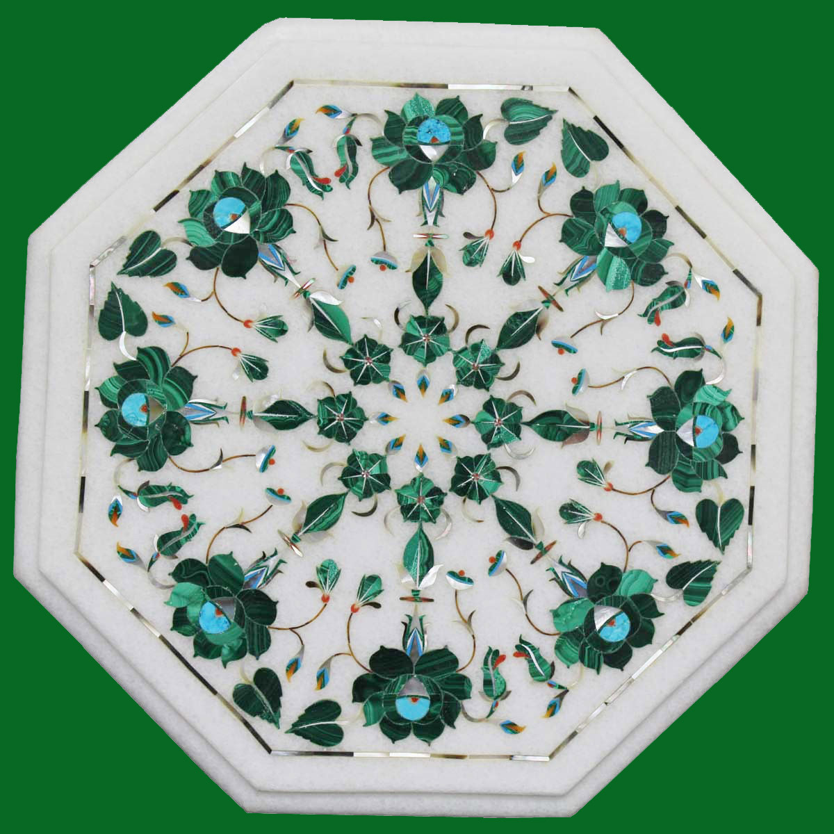 12" Marble Corner Table Top Pietra dura Handmade Work Home Decor | eBay