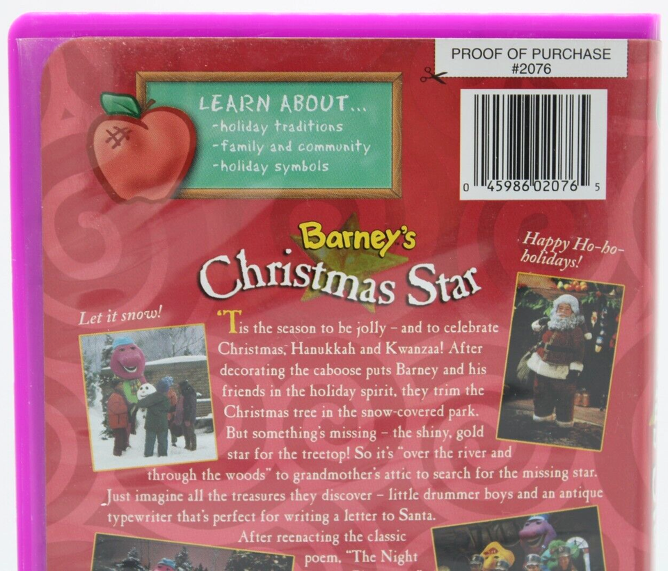 Barney’s Christmas Star VHS Tape 2002 Tape with Purple Case Classic ...
