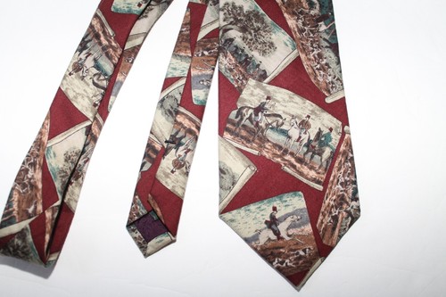 Steve Scheiner Fox Hunt Equestrian Silk Tie Preppy Ivy Style 1980s 3. ...