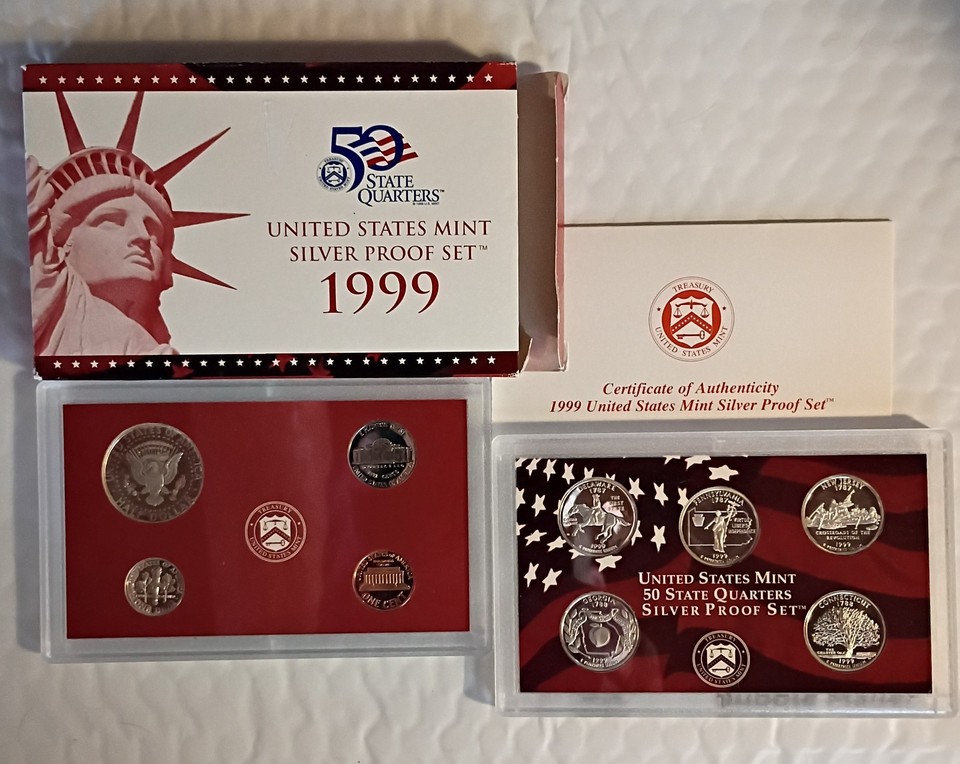 1999 U.S. Mint Silver 9-Coin Proof Set / OGP & COAs | eBay