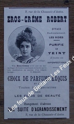 Publicité ancienne Eros créme Robert, parfums exquis , 1901 | eBay