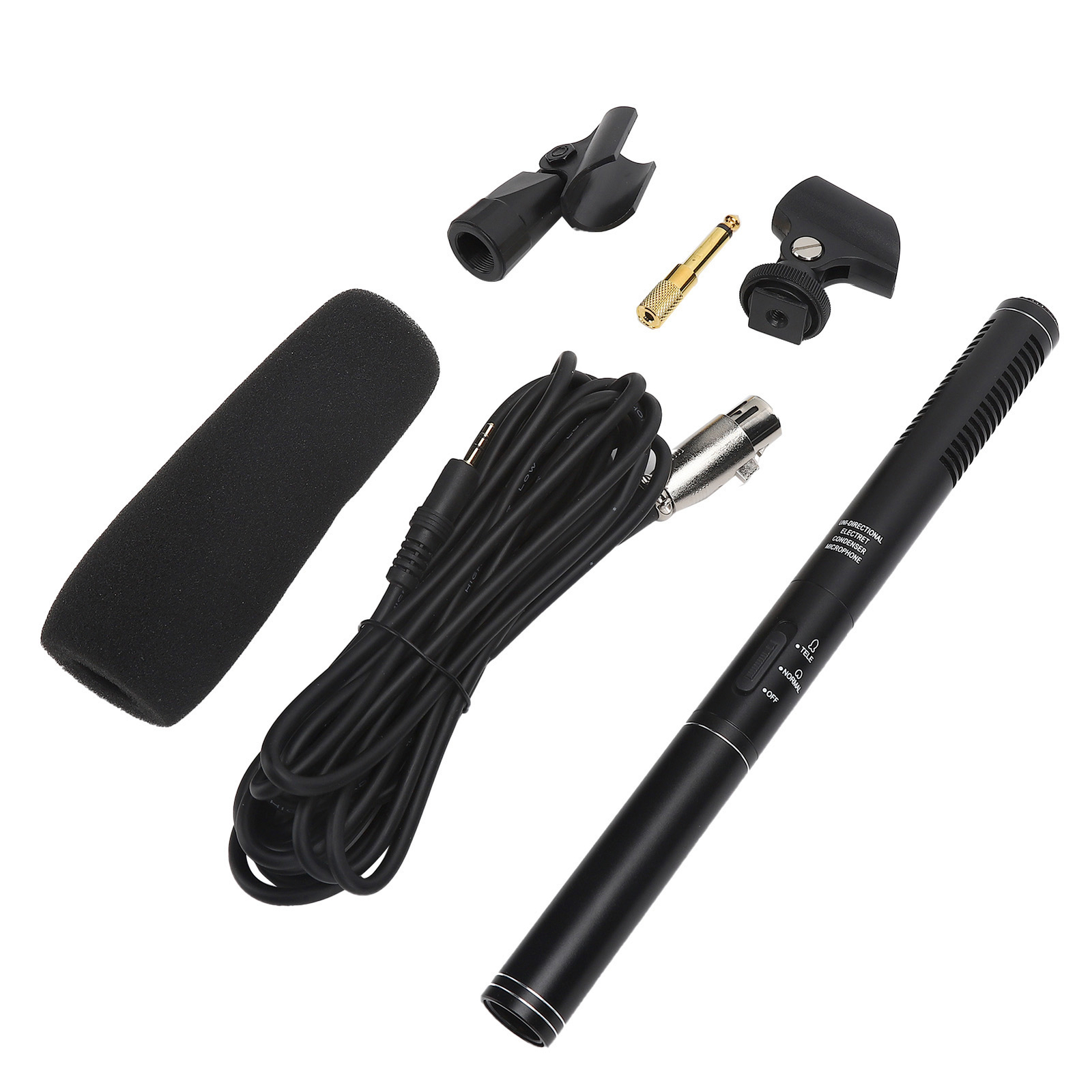 Black HighSensitivity Interview Mic Wired Recording Mini Mic For Camera ...