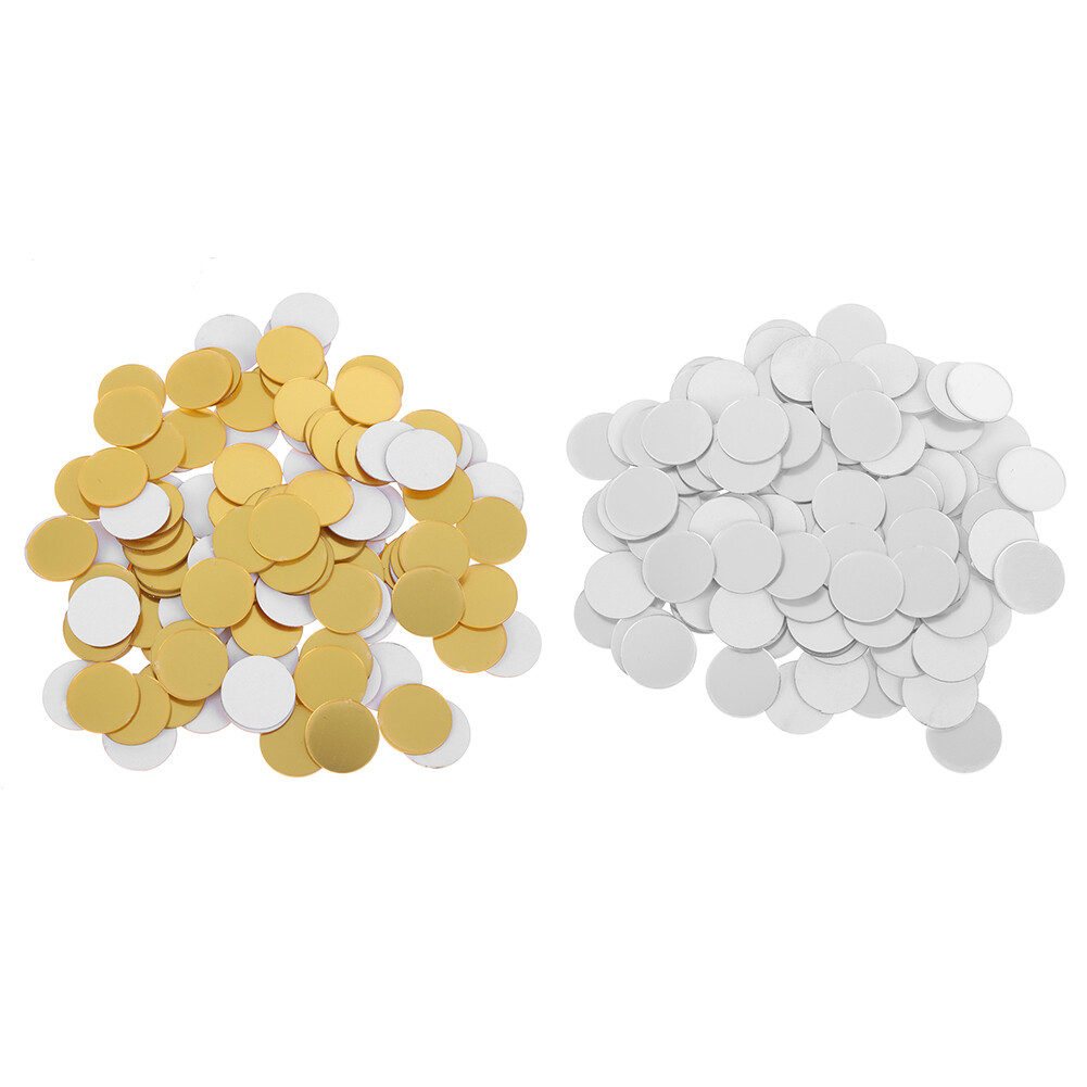 AU 100pcs Round Acrylic Mirror Wall Stickers DIY Home Background Decor ...