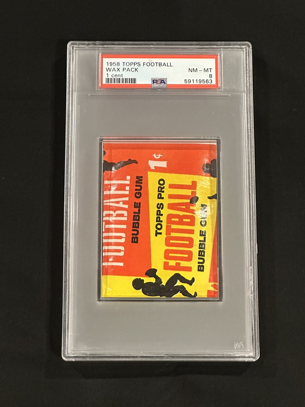 1958 TOPPS FOOTBALL WAX PACK 1 CENT PSA 8 JIM BROWN RC ? POP 5 NONE ...