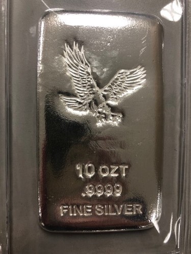 10 Troy Oz Silver Bar (CNT) Eagle Design .9999 Fine Sealed | eBay