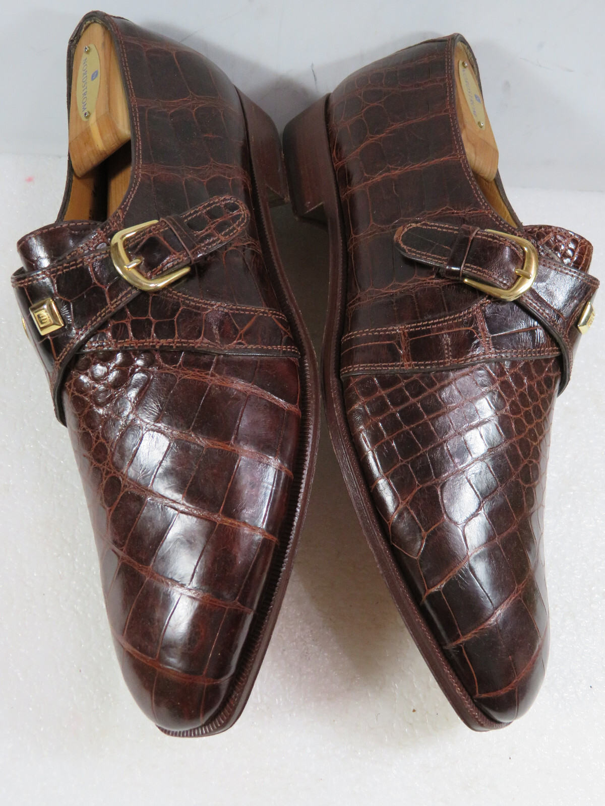 Rare beauty!DAVID EDEN genuine ALLIGATOR Monk Oxford … - Gem