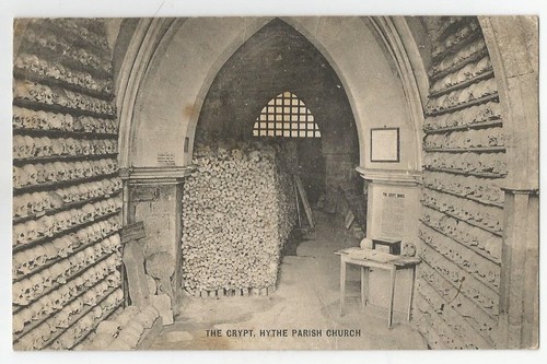 Vintage Postcard UK ~ THE CRYPT ~ Hythe Parish Church ~ Kent ~ Circa ...