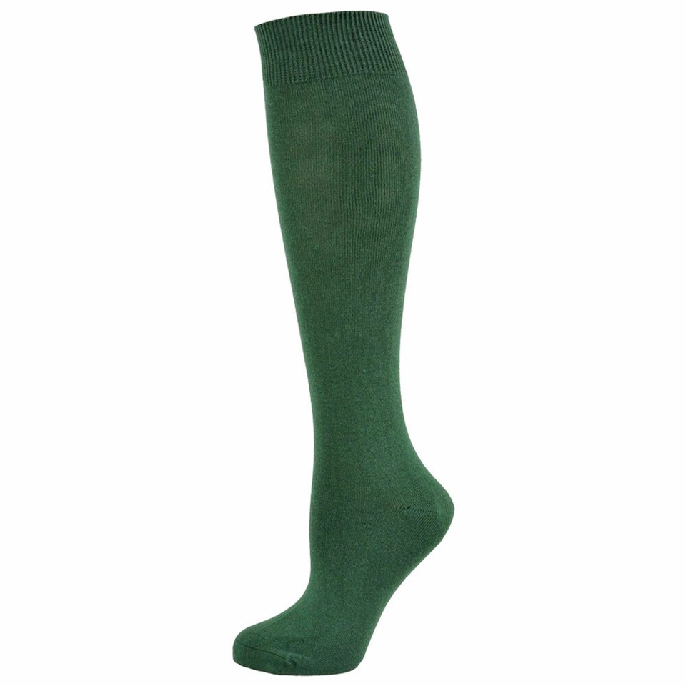 Classic Flat Knit Combed Cotton Knee High Socks 3 Pair Pck, School ...