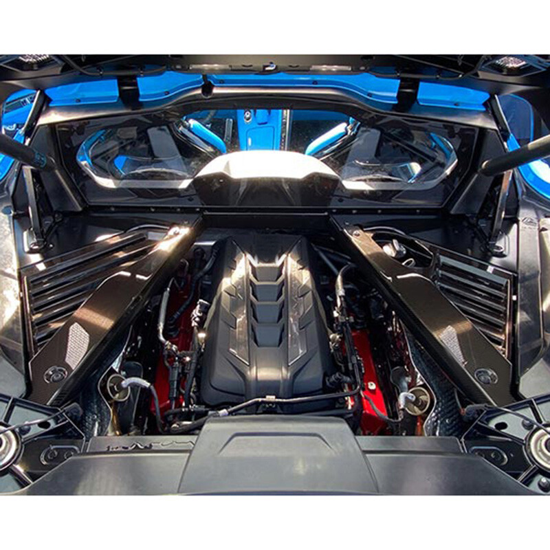 Gloss Black Engine Bay Panel Cover Factory Style For Chevy Corvette C8 ...