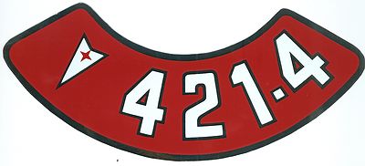 PONTIAC 421-4V AIR CLEANER DECAL | eBay