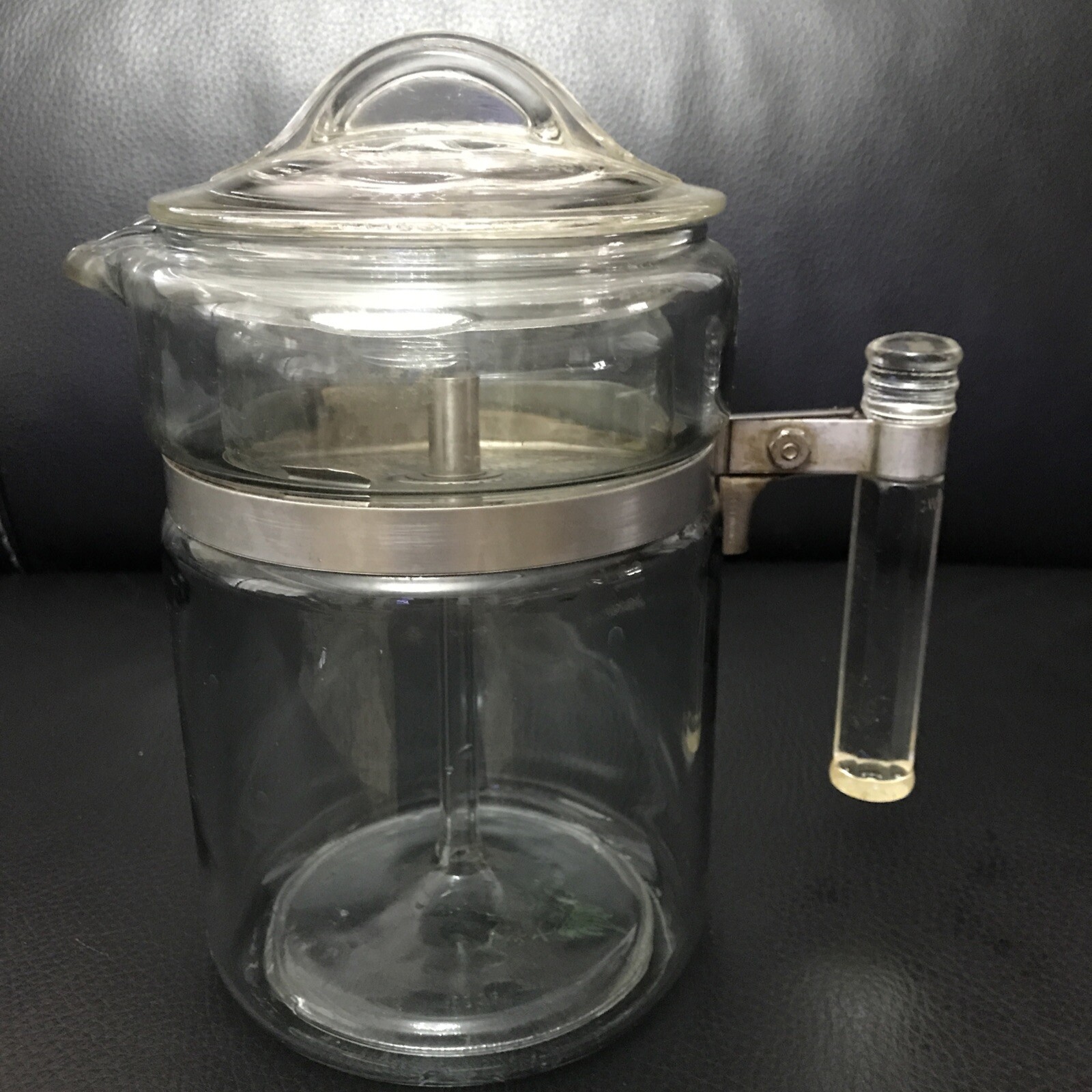 Vintage Pyrex Coffee Percolator Complete w/ Blue Tint Pot Lid Stem ...