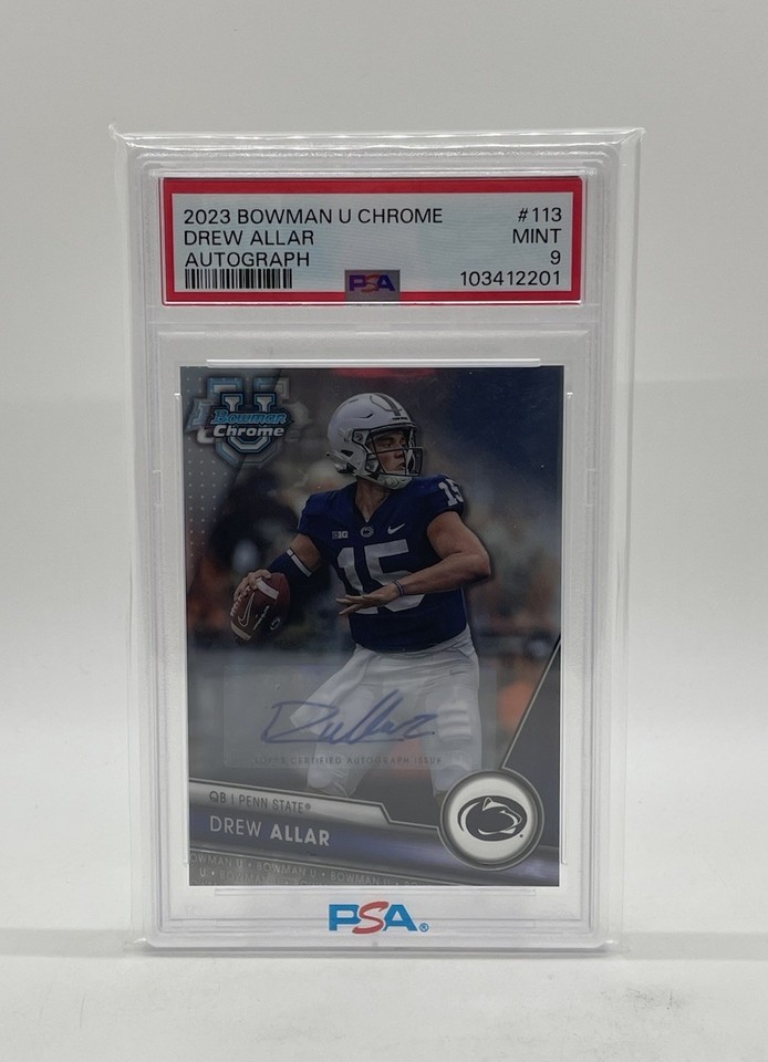 2023 Bowman University Chrome Autograph #113 Drew Allar Penn State Mint ...