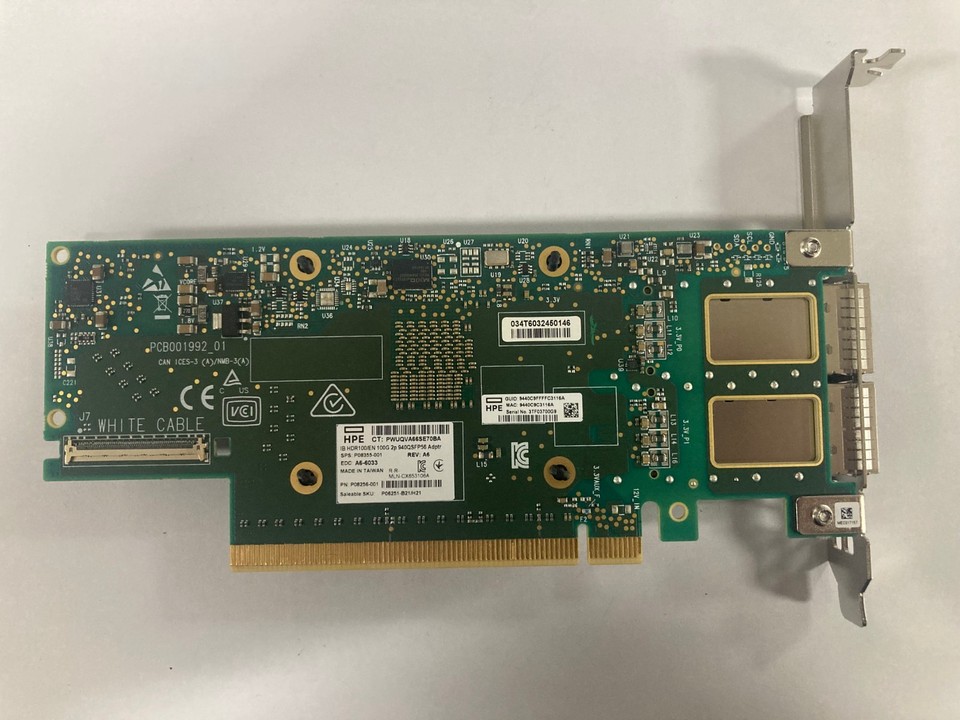 HP P08355-001 P06251-B21 Mellanox HDR 100Gb Adapter QSFP56 PCIe4 ...