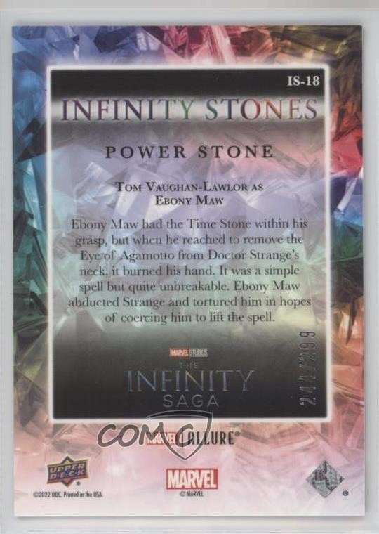 2022 Marvel Allure Infinity Stones Power Stone Tom Vaughan-Lawlor Ebony ...