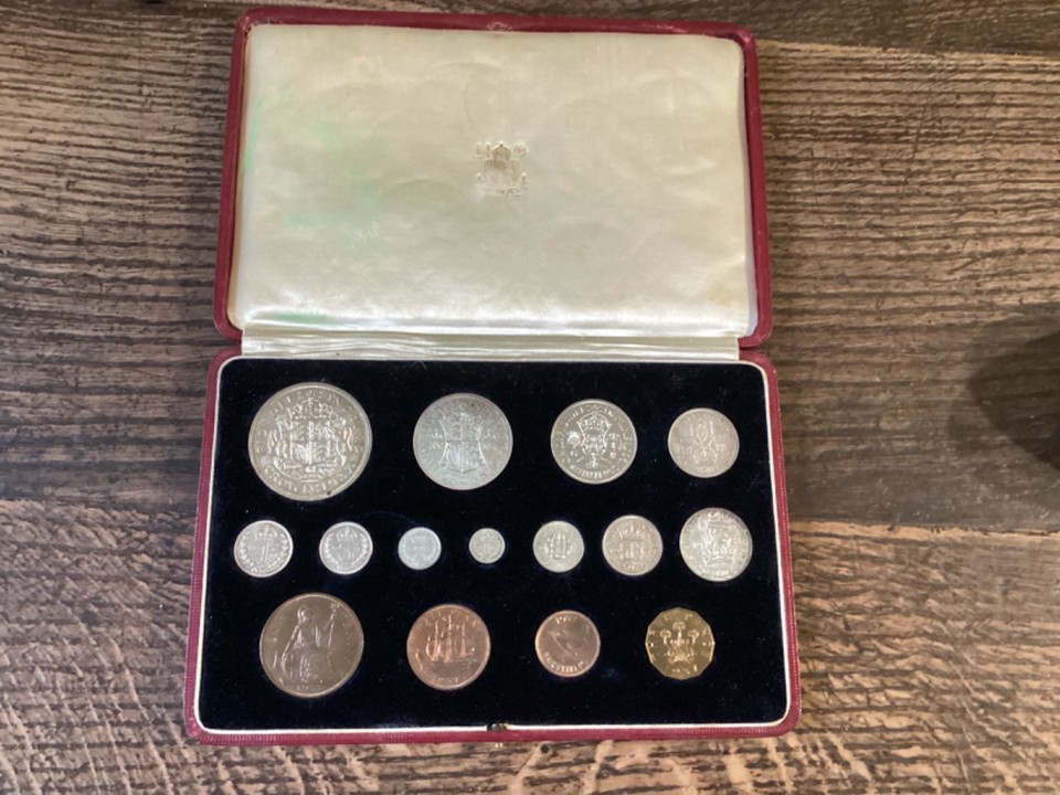 1937 Specimen Coin Set - 15 Coins Including Maundy Money - In Original ...