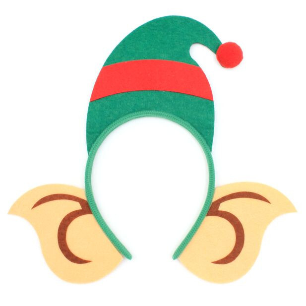 Santa Elf Ears Kurt Adler Christmas Hat Elf Hat Green Red Glittered W