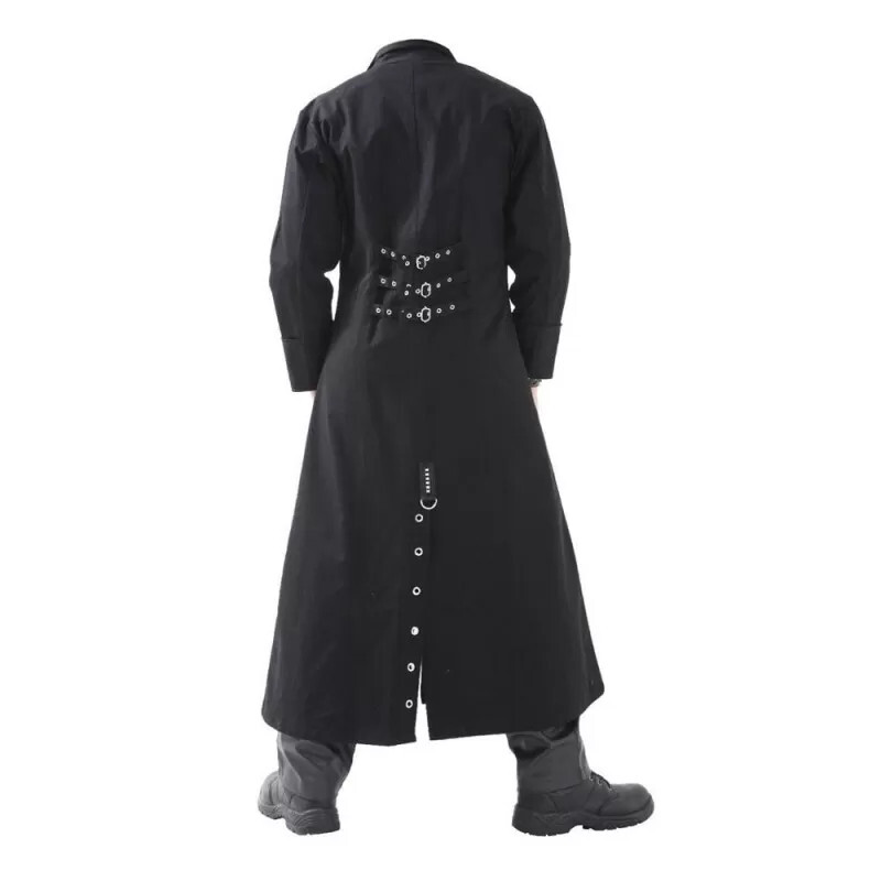 Men Handmade black HELLRAISER gothic punk pinhead VAMPIRE jacket TRENCH ...