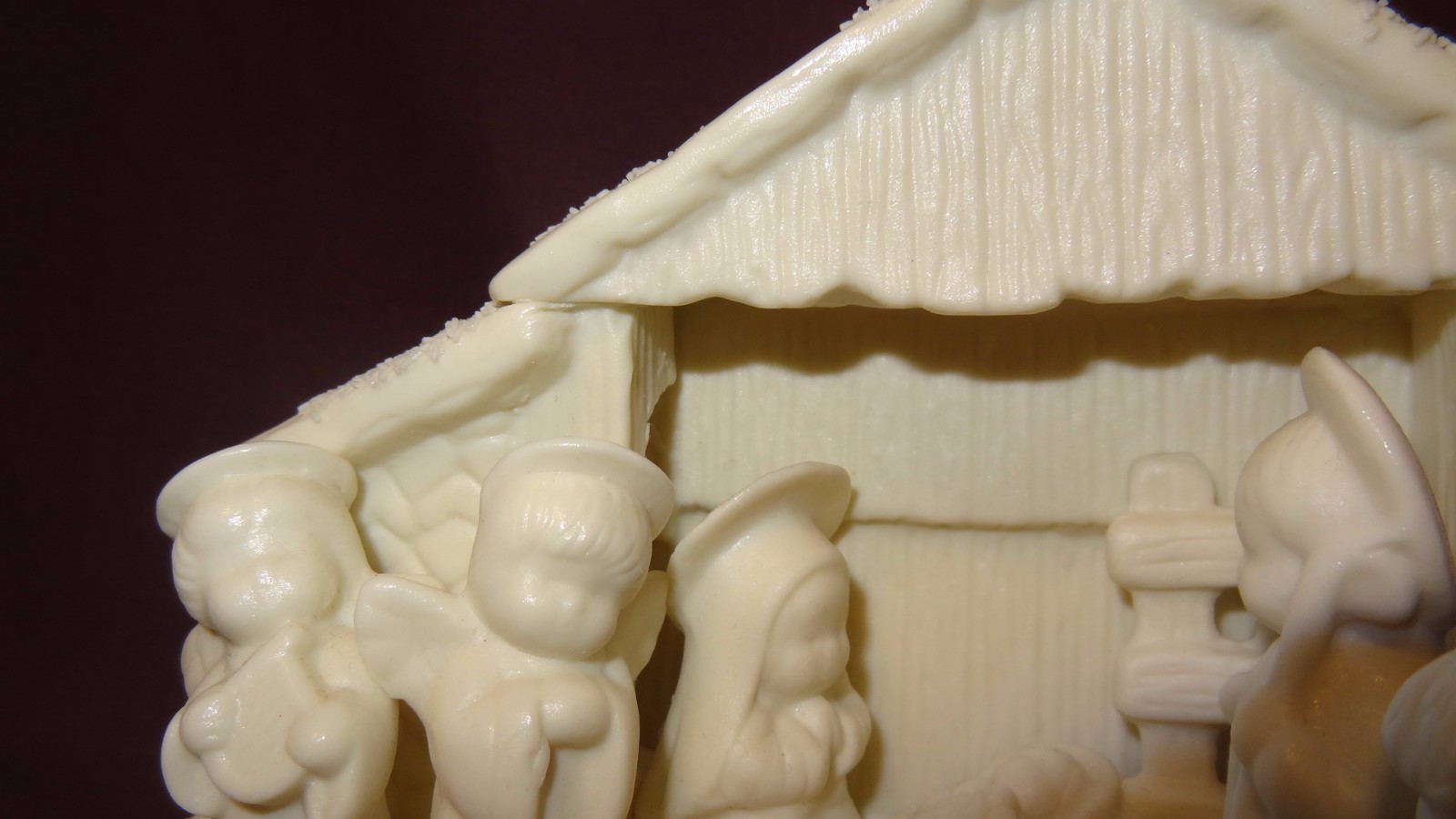 White Nativity Manger Baby Jesus Angels Ceramic 4" One Piece | eBay