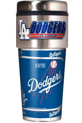 Los Angeles Dodgers Coffee Mug Travel Tumbler Cup MLB Metallic Logo w ...
