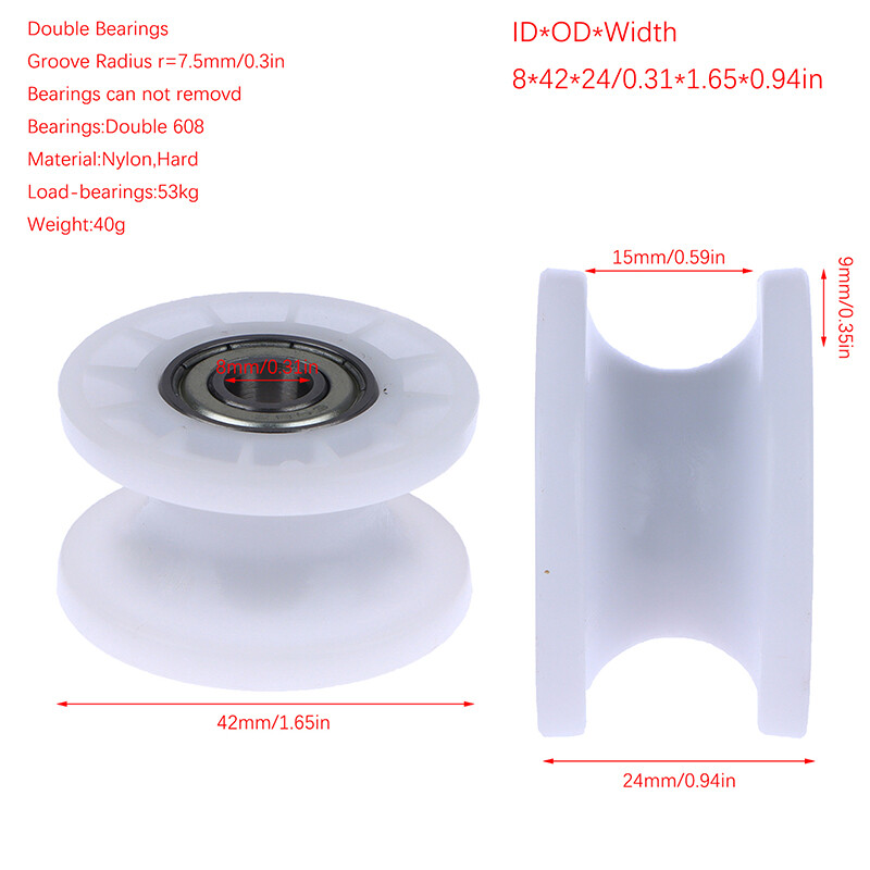 1Pcs Mechanical Pulley Grooved Wheel Dual Bearing Rolling Pulley Wheel ...