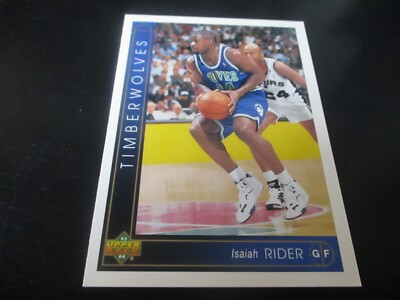 ISAIAH RIDER (minnesota timberwolves) 1993/94 upper deck ROOKIE card ...