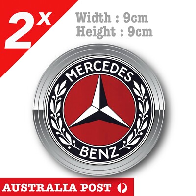 MERCEDES BENZ Round Chrome Sign Logo Sticker , Car Logo Stickers | eBay ...