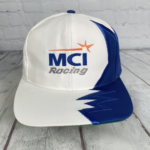 Vtg MCI Racing Hat Strapback Ball Cap Shark Tooth Jagged Embroidery | eBay