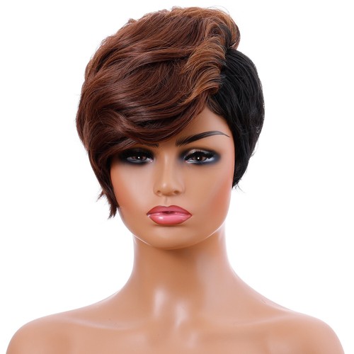 Women Short Wavy Curly Pixie Boy Cut Hair Wig Party Cosplay Synthetic ...