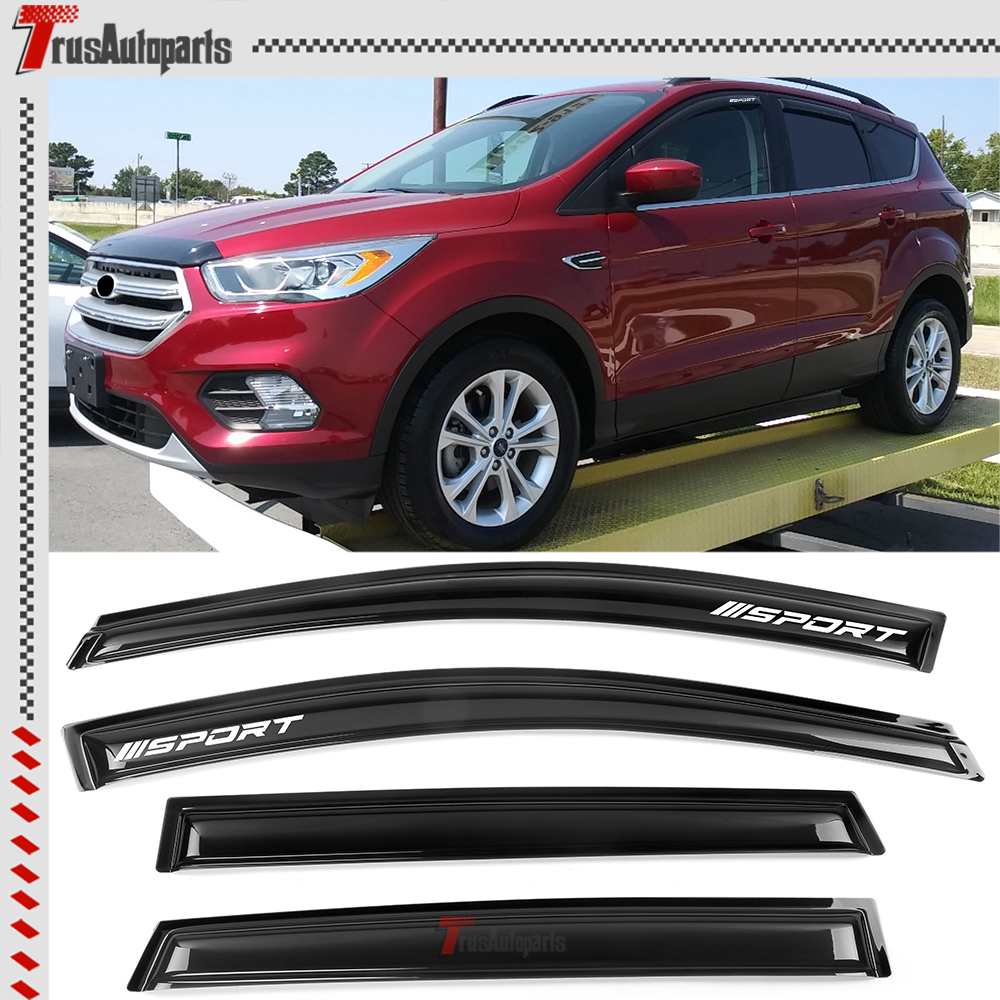 Fits 13-19 Ford Escape Window Visor Smoke Shade Rain Vent Deflector w ...