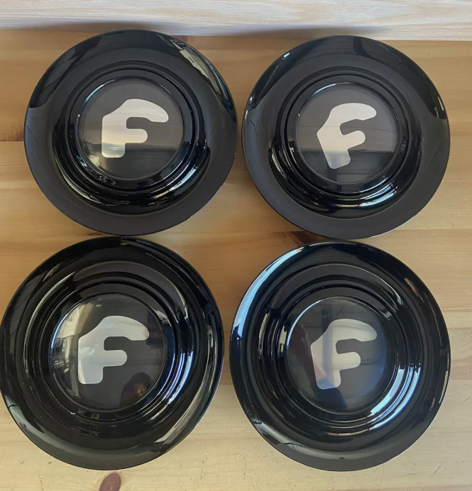 Forgiato Floating Center Caps 4pcs Set | Black Chrome | Glossy | 183mm ...