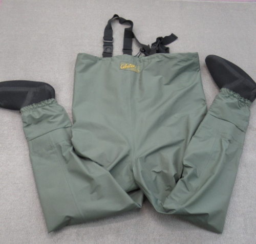CABELA'S Fishing Bib Pants Mens M Green Neoprene Chest Waders-Foot Bibs ...
