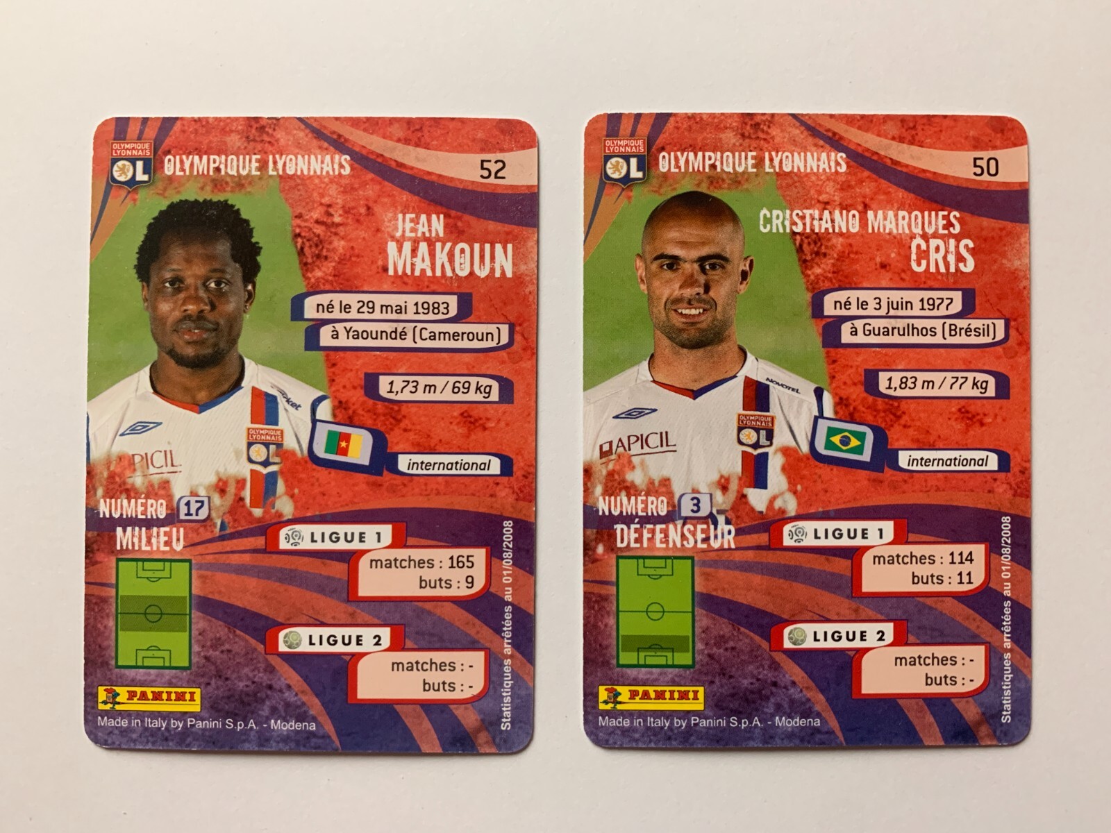 LOT 2 CARTES PANINI FOOT 2009 CHAMPIONNAT DE FRANCE - LYON | eBay