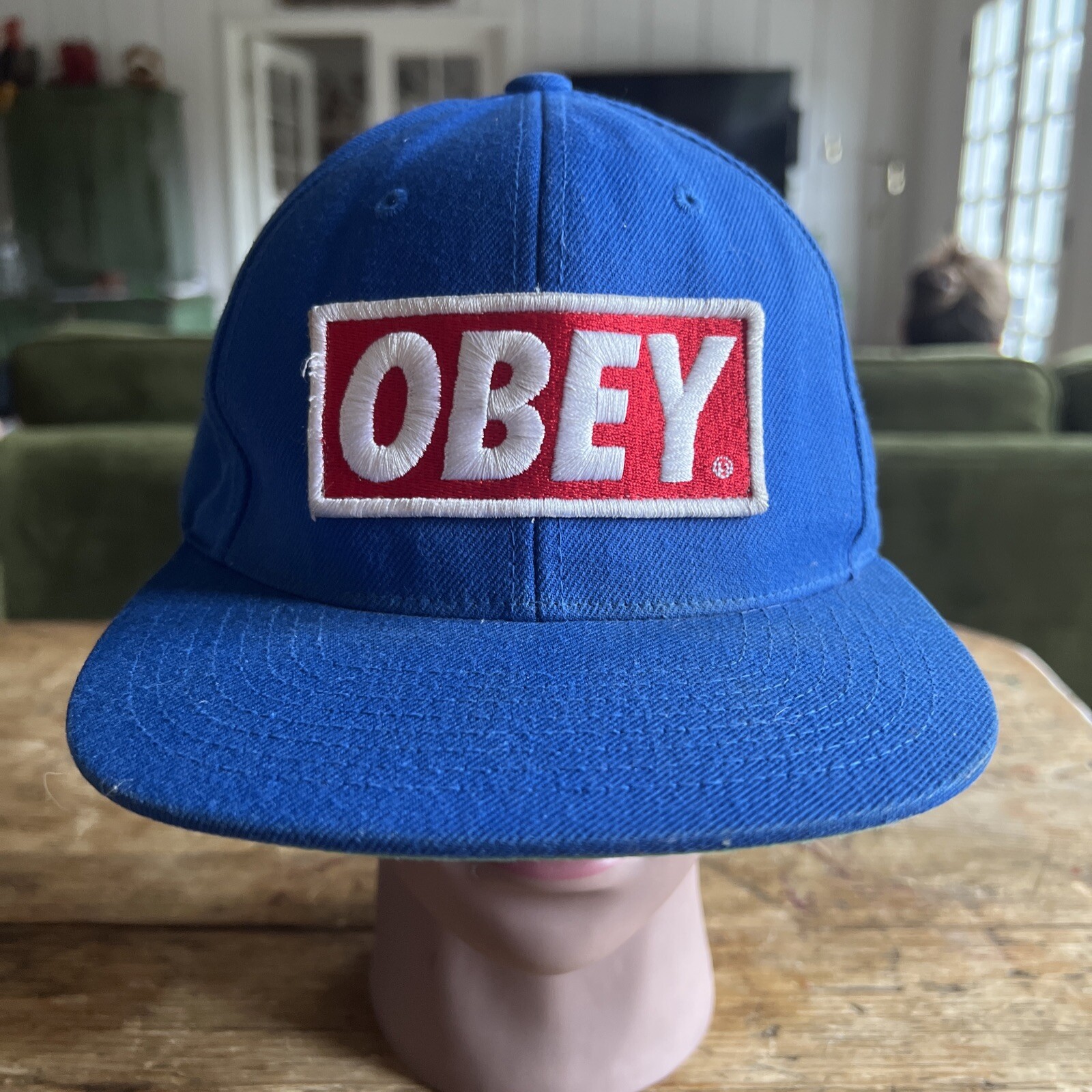 Vintage OBEY Patch 80s CAP punk Skateboard Blue With red - Sick!!!! | eBay