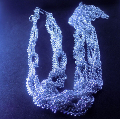 Very Long Silver Tone Necklace 40” (305) | eBay