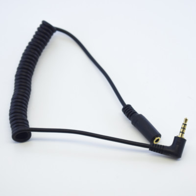1pc 5FT Right Angle 3.5mm 4 Pole Male to Female Extension Spring Audio ...