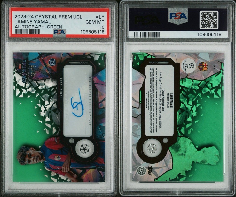 2023-24 Topps UEFA Lamine Yamal Rookie Auto Green 75/75 (BOOKEND=1/1 ...