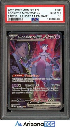 Pokemon 2025 Team Rocket's Mewtwo ex 231/182 SIR Destined Rivals GEM ...