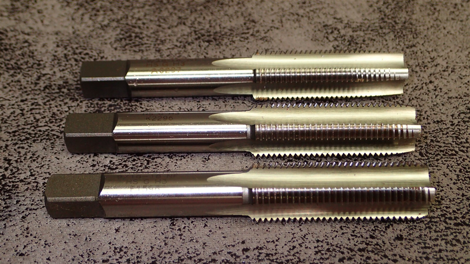 3-Pc Vermont T&D 342654, 9/16-18 GH3 4FL HSS Hand Tap Set BOTT PLUG ...