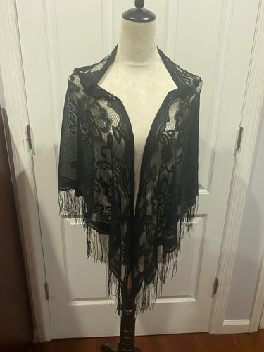 Black Sheer Triangle Scarf Shawl Wrap Lightweight 70.9x29.5inches | eBay