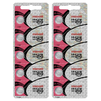 Maxell 301 SR43SW Silver Oxide Watch Batteries (10 Batteries) | eBay