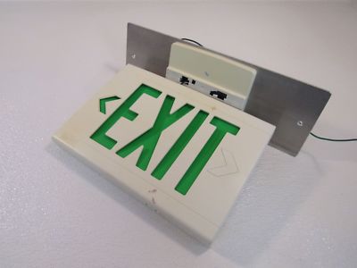 Hubbell Lighted Exit Sign 13in x 9in Single Side 120 VAC 277 VAC LED ...
