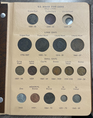 Partial U.S. Type Coin Set in Dansco Album, 62 Coins Total. NEARLY ...