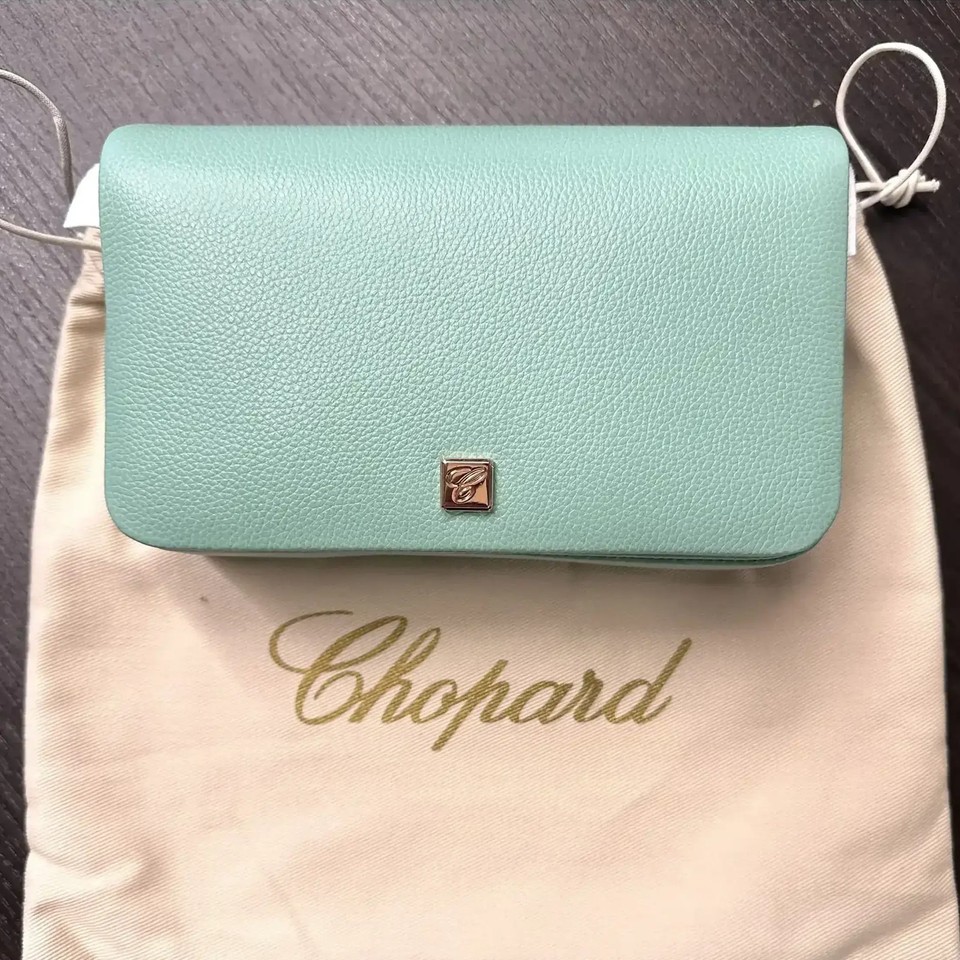 Chopard Ice Cube Mini Chain Mint Green Grained Leather Shoulder Bag ...
