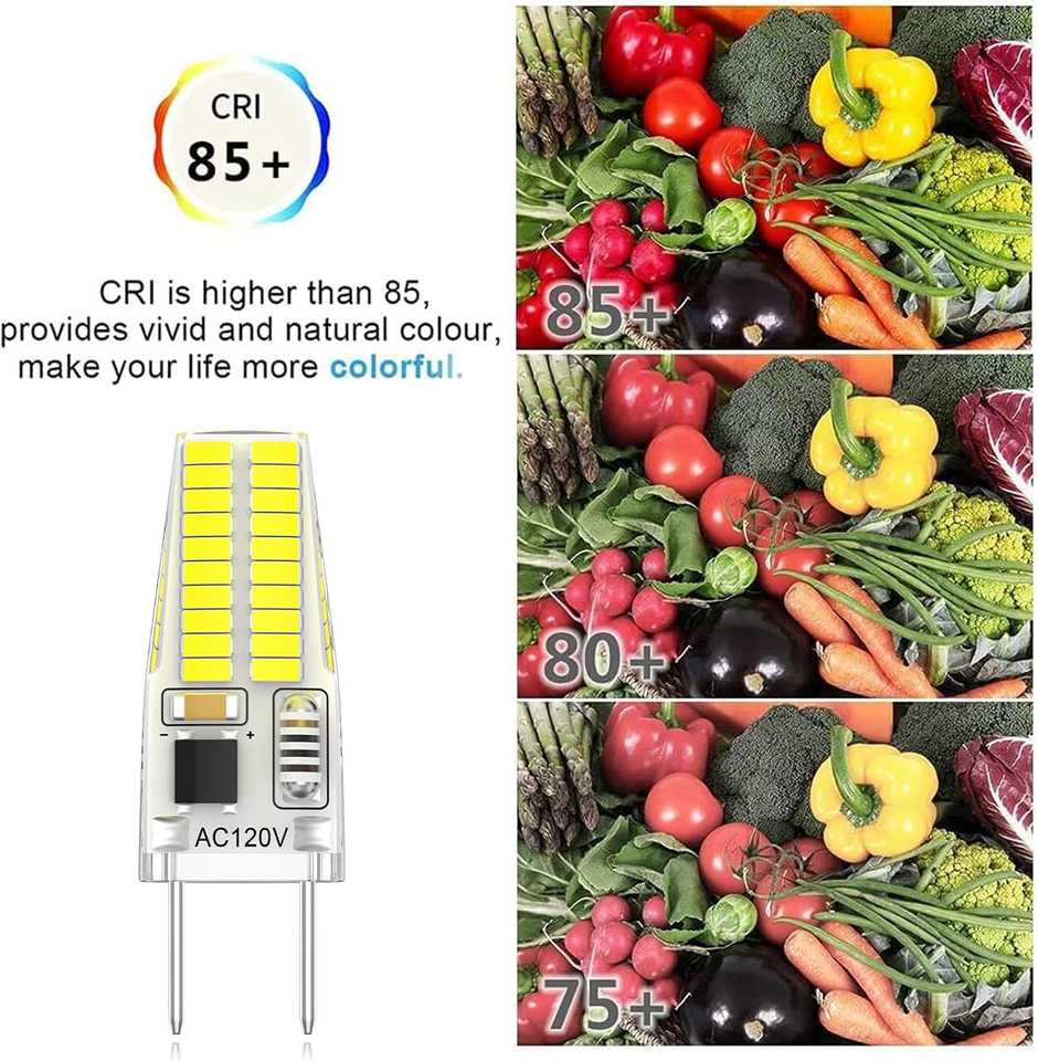 G8 LED Bulb Dimmable 3W T4 JCD Type Bi-Pin Base Daylight White 6000K ...