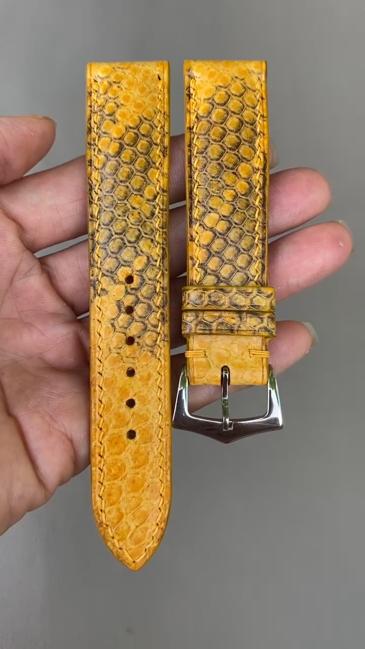 Genuine Snake Skin leather Watch Strap Band size 16 18 19 20 21 22 23 ...