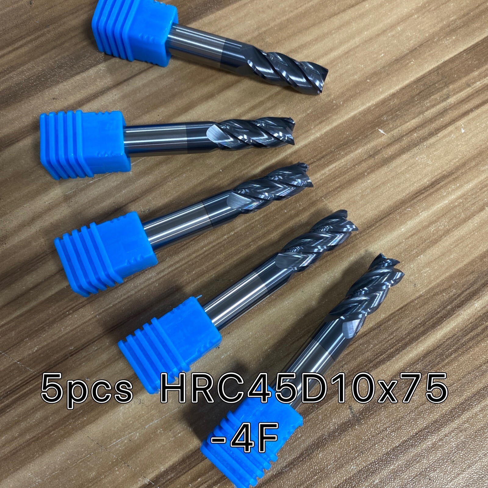 5* HRC45 D10 x 75 -4F tip diameter 10mm 4 Flute End Mill CNC Milling ...