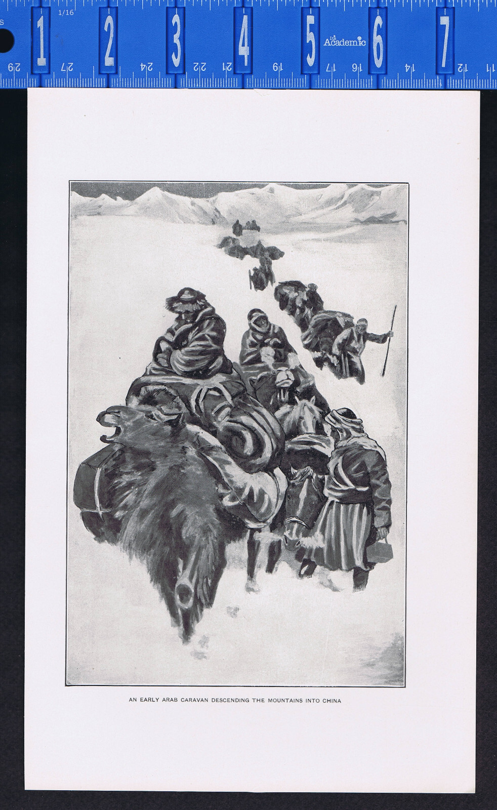 ARAB CARAVAN DESCENDING THE MOUNTAINS ON SILK ROAD INTO CHINA -1901 ...