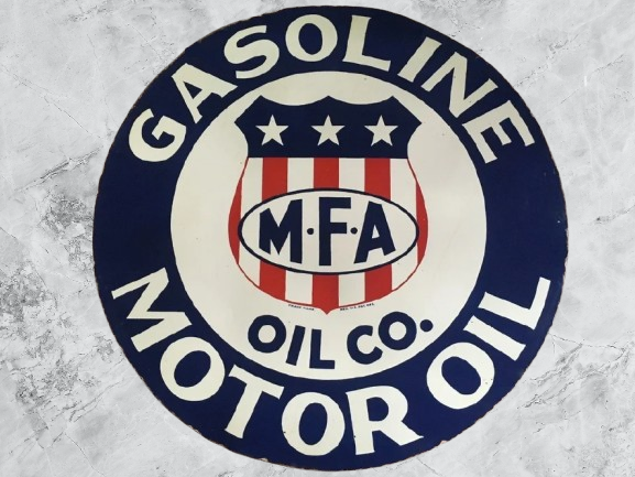 MFA Motor Oil Porcelain Enamel Heavy Metal Sign 30 Inches Double Side ...